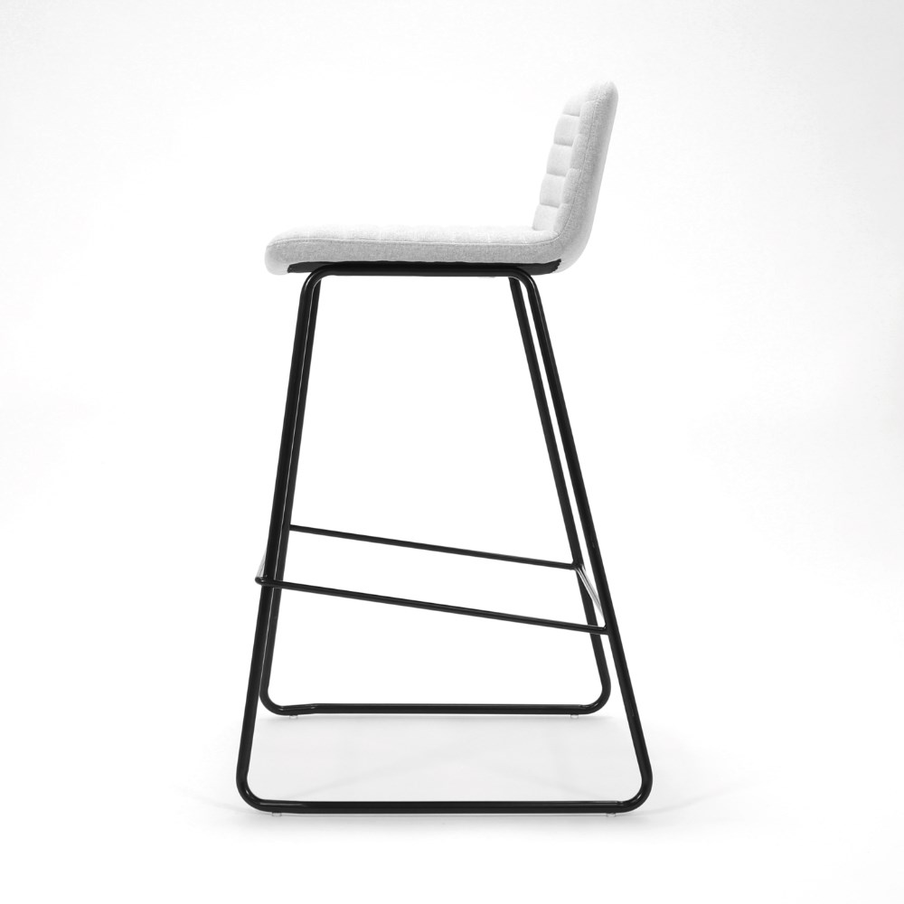 Chairs & Accessories - Rapidline Pixel Bar Stool 630mmH Black Frame And Light Grey Fabric ...