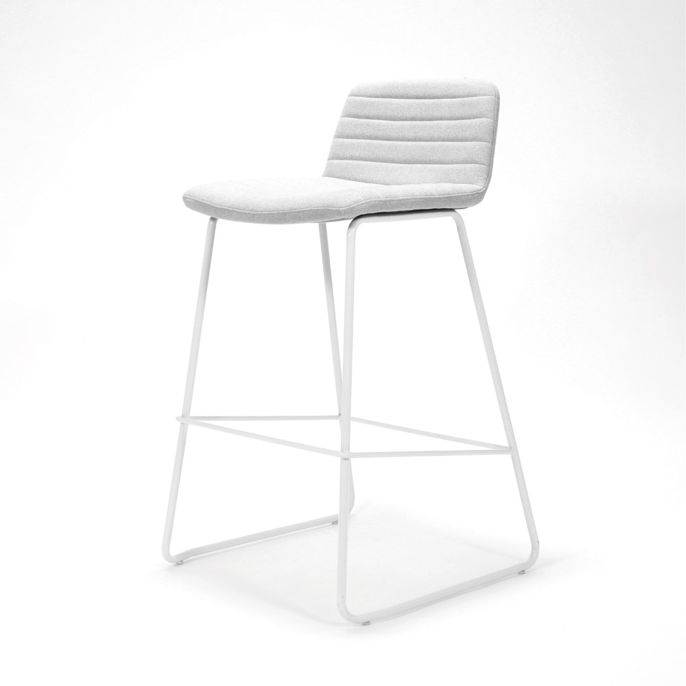 Chairs & Accessories - Rapidline Pixel Bar Stool 630mmH White Frame And Light Grey Fabric ...